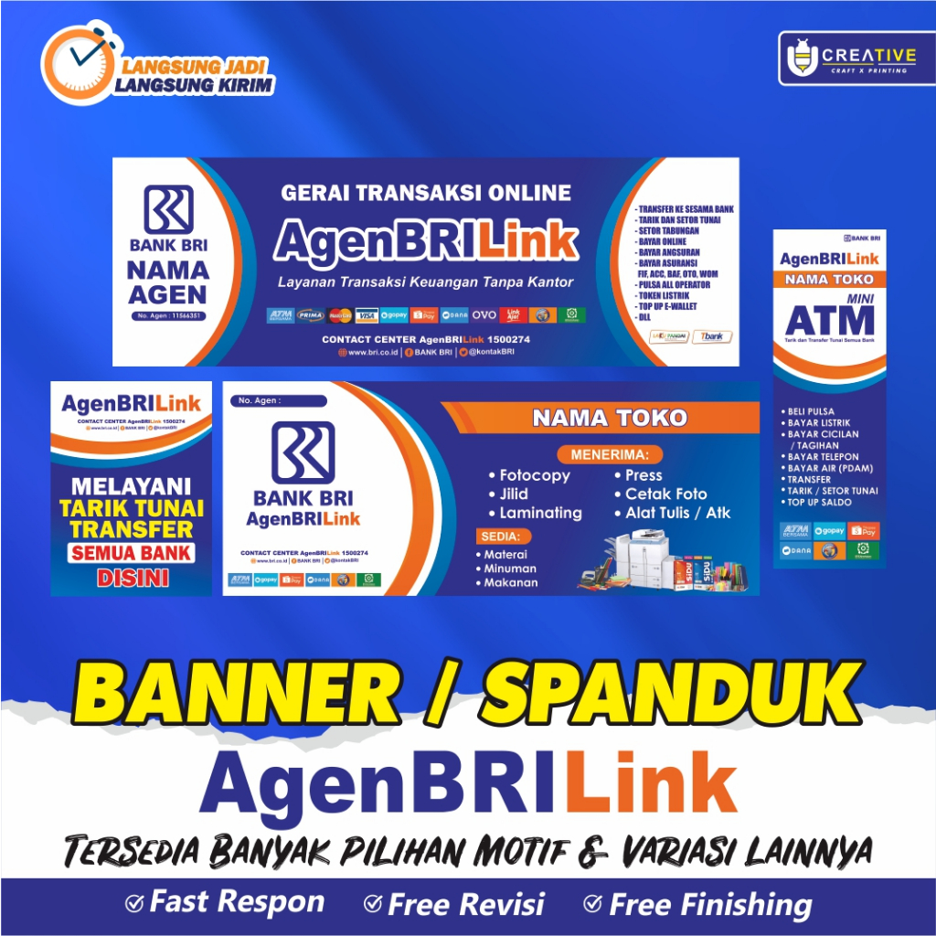 Jual Paket Banner / Spanduk Agen BRILink (Langsung Jadi, Langsung Kirim ...