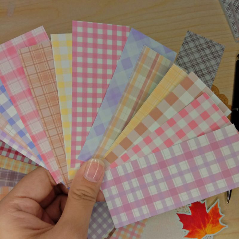 Jual sticker motif kotak tartan, memopad kotak kotak, material kotak ...