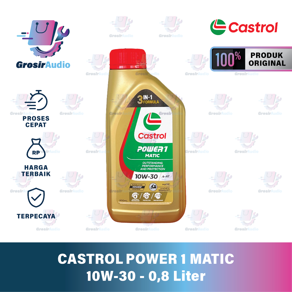 Jual CASTROL POWER 1 MATIC SAE 10W-30 JASO MB 4-AT 0,8 LITER / VARIAN ...
