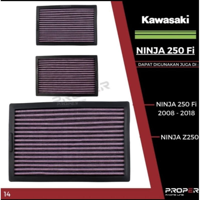 Jual FILTER UDARA - AIR FILTER NINJA 250 FI OLD- Z 250 OLD PROPER ...
