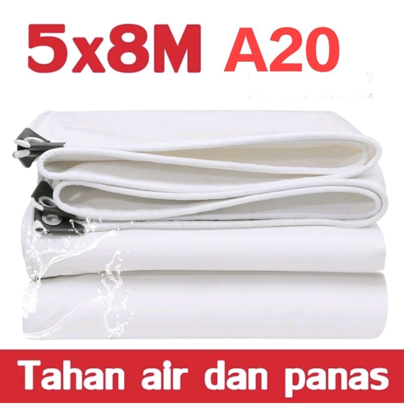 Jual Terpal putih lembaran 5x8 meter Tebal A20 serbaguna | Shopee Indonesia