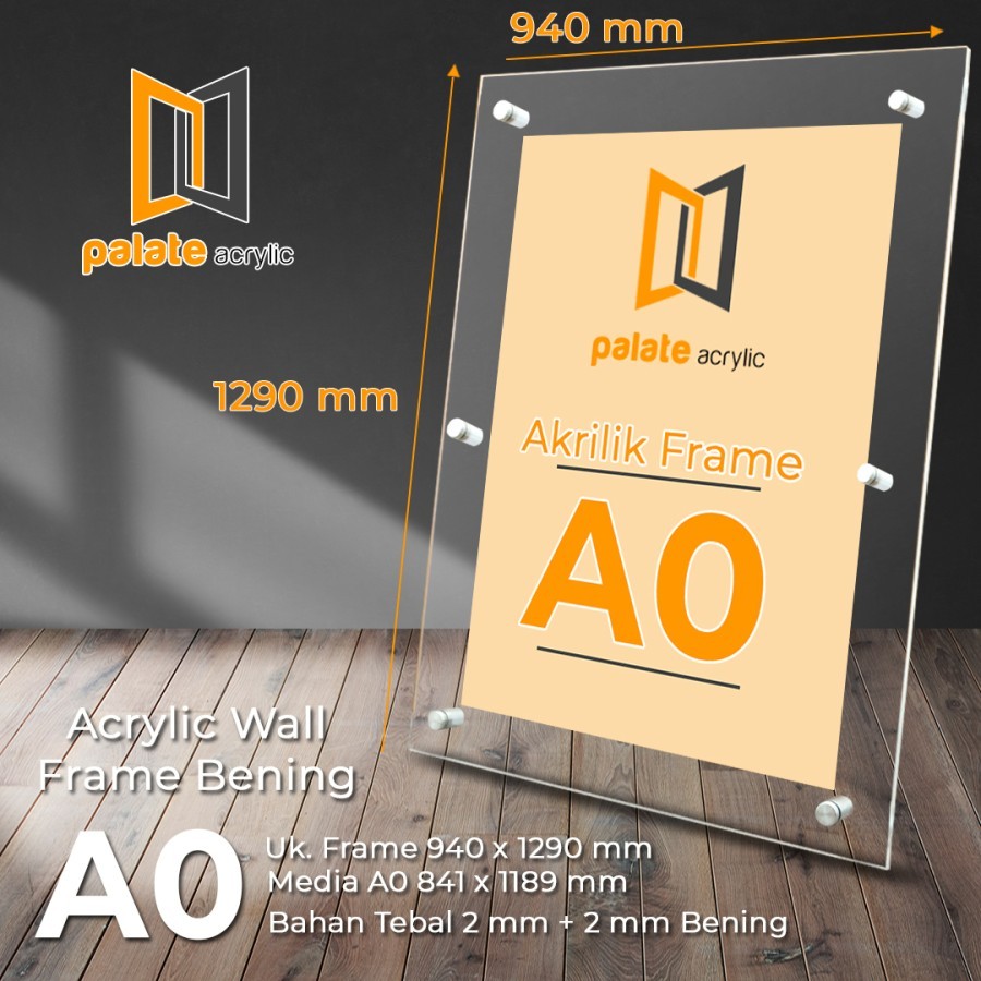 Jual AKRILIK FRAME A0 / ACRYLIC FRAME A0 2MM LANDSCAPE / PORTRAIT ...