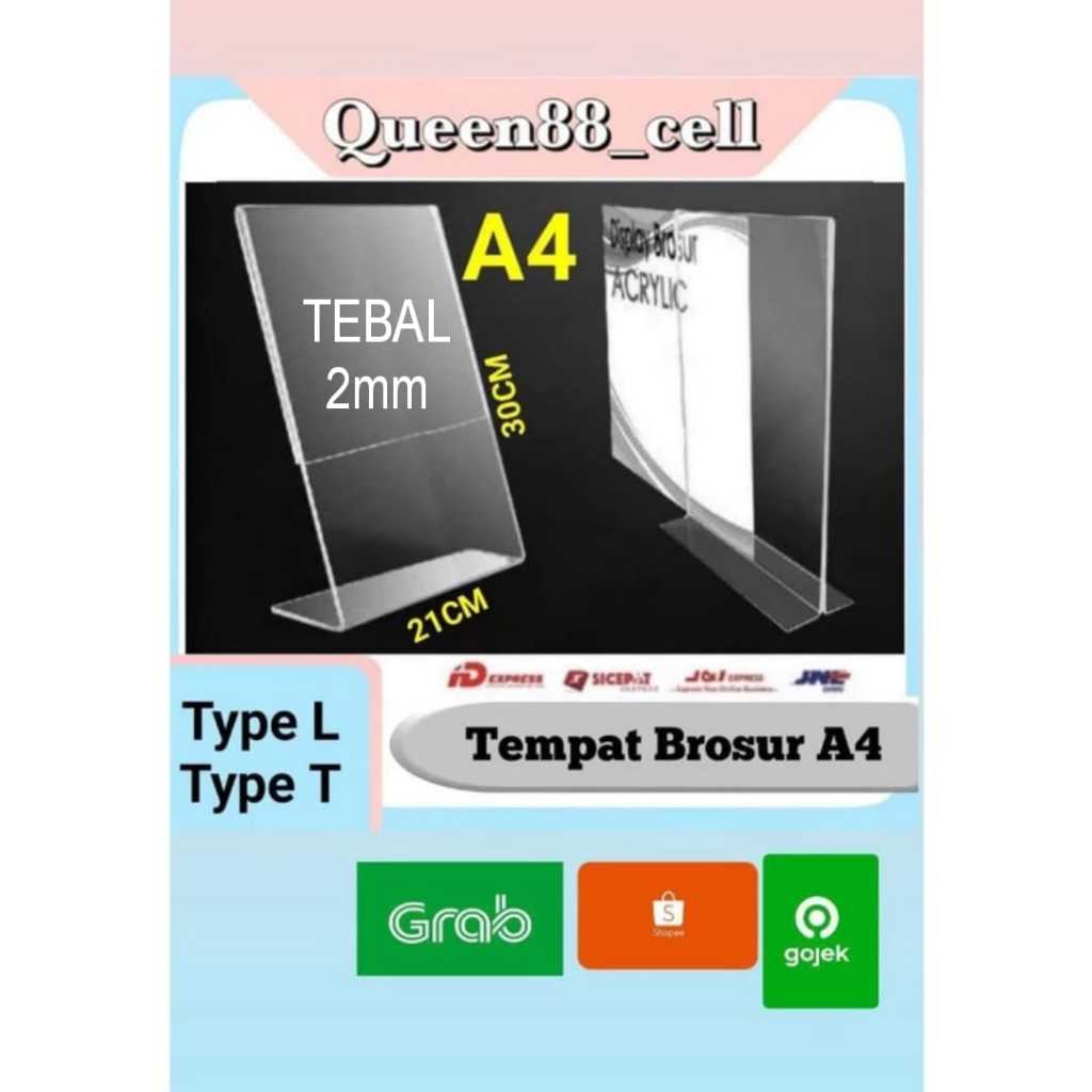 Jual Tempat brosur Akrilik A4-A5-A6/ Tent card Akrilik / Tent holder ...