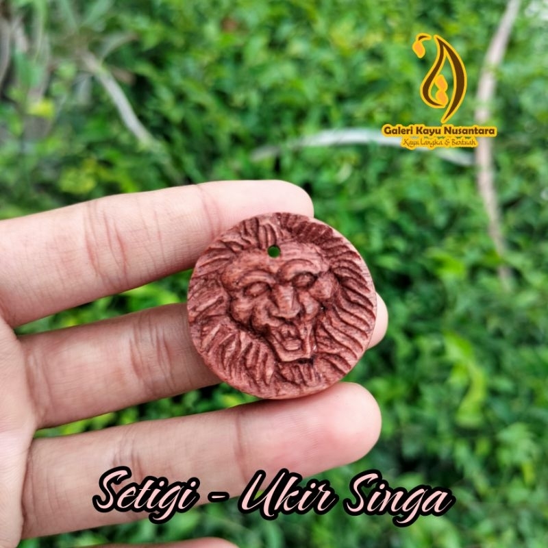 Jual kalung liontin ukir diameter 3cm kayu kalimasada, Setigi, kelor ...