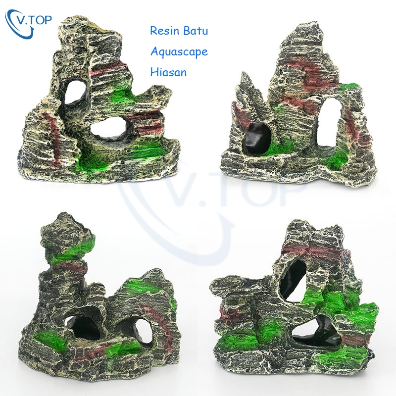Jual V.top Resin Batu Aquascape Hiasan Aquascape Akuarium Mini Resin ...