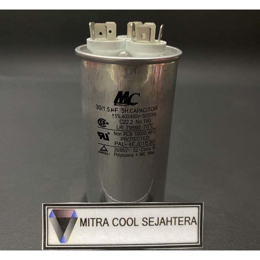 Jual KAPASITOR AC / CAPACITOR AC LG 3 KAKI 30/1.5 UF ( MERK MC ) 30/1.5 MIKRO | Shopee Indonesia