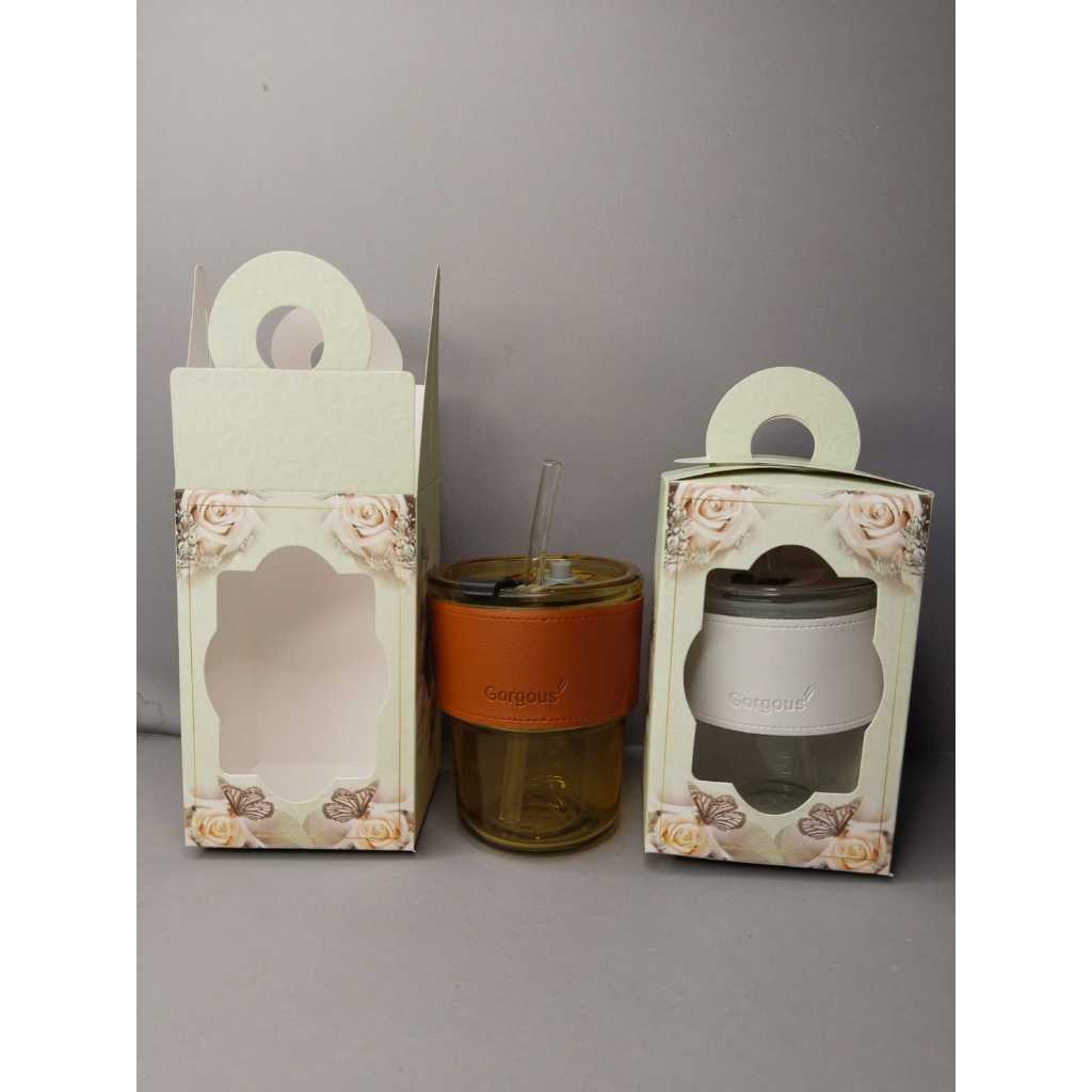 Jual BUNDLING PLUS BOX Souvenir Tumbler Gelas Kaca Gorgous Aesthetic ...