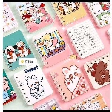 Jual Buku Memo Kecil spiral isi 80 lembar A7 Note book ring Mini | Shopee Indonesia