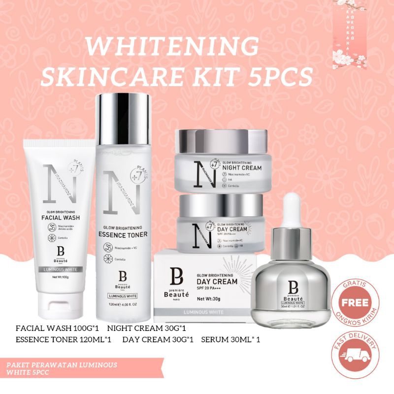 Jual READY STOCK [BPOM + ORIGINAL] PREMIERE BEAUTE Whitening Skincare 5pcs Luminous Facial Wash ...
