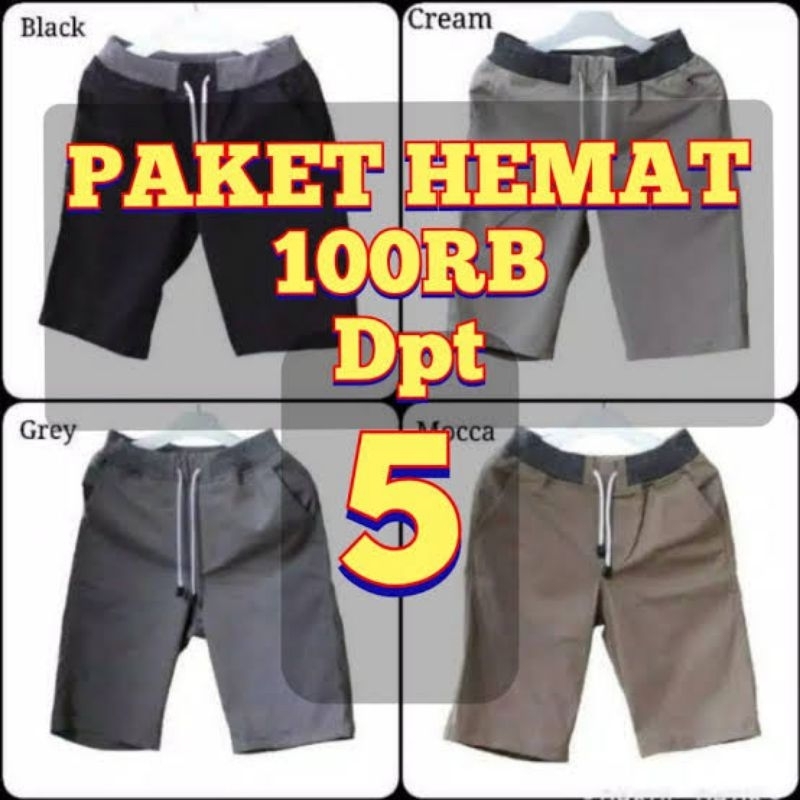 Jual Celana Cino Celana Pendek Pria distro Paket Ekonomis 100rb dapat 5 ... Jual Celana Cino Celana Pendek Pria distro Paket Ekonomis 100rb dapat 5 ...