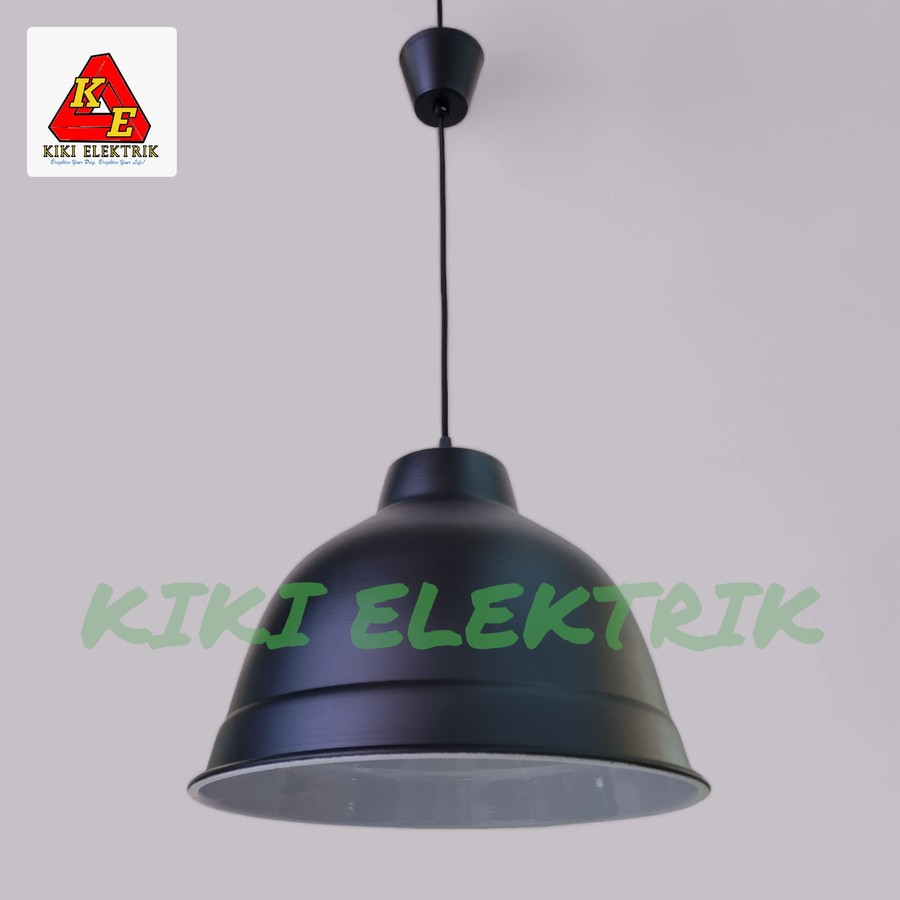 Jual Kap Lampu Gantung Hitam Aluminium 38 cm VHP + Fitting Jerman E27 PVC | Shopee Indonesia