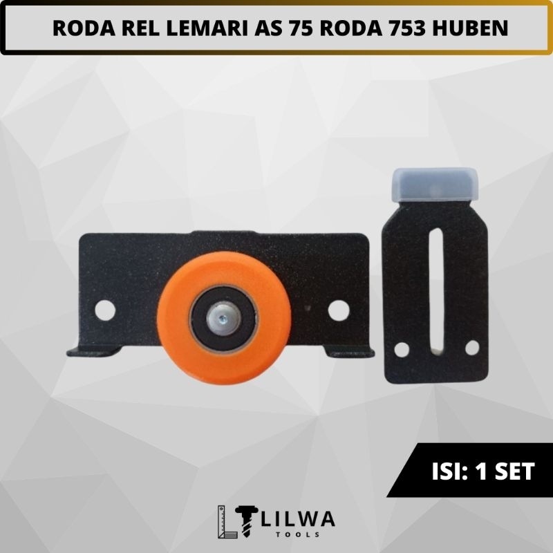 Jual Roda Rel Pintu Sliding AS 75 Roda 753 Huben Roda Lemari Geser Set ...