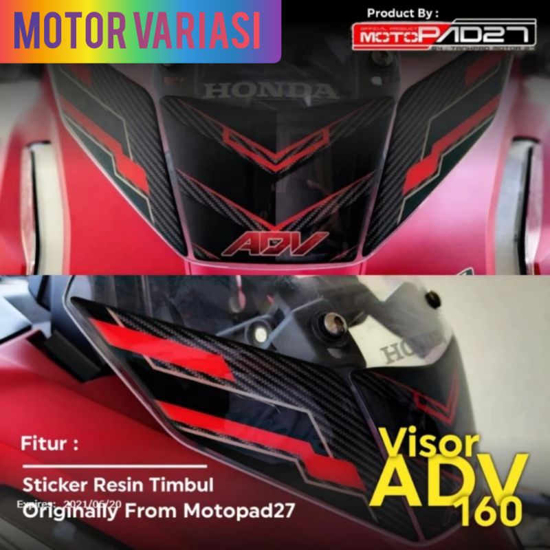 Jual Stiker Visor ADV 160 Sticker Windshield ADV 160 Resin COD | Shopee ...