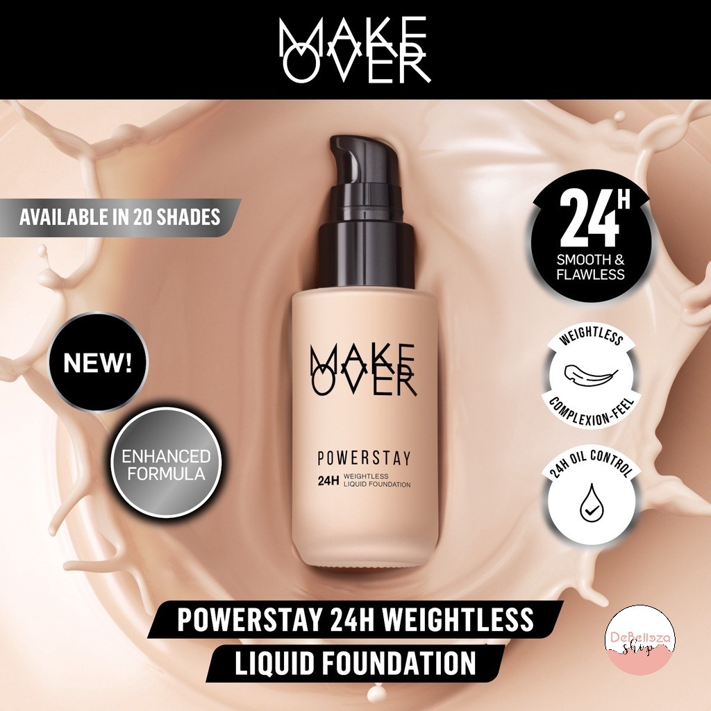 Jual MAKE OVER Powerstay Weightless Liquid Foundation 24H Oil Control ...