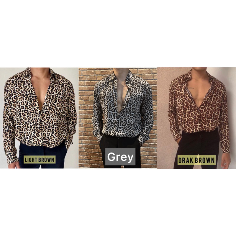 Jual baju Pantai, kemeja leopard, kemeja macan , kemeja long sleeve ...