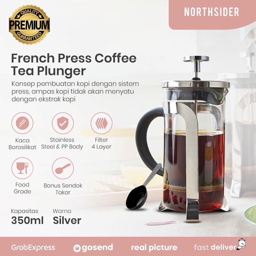 Jual Harga Diskon FRENCH PRESS COFFEE TEH PLUNGER 350ML STAINLESS B350 ...