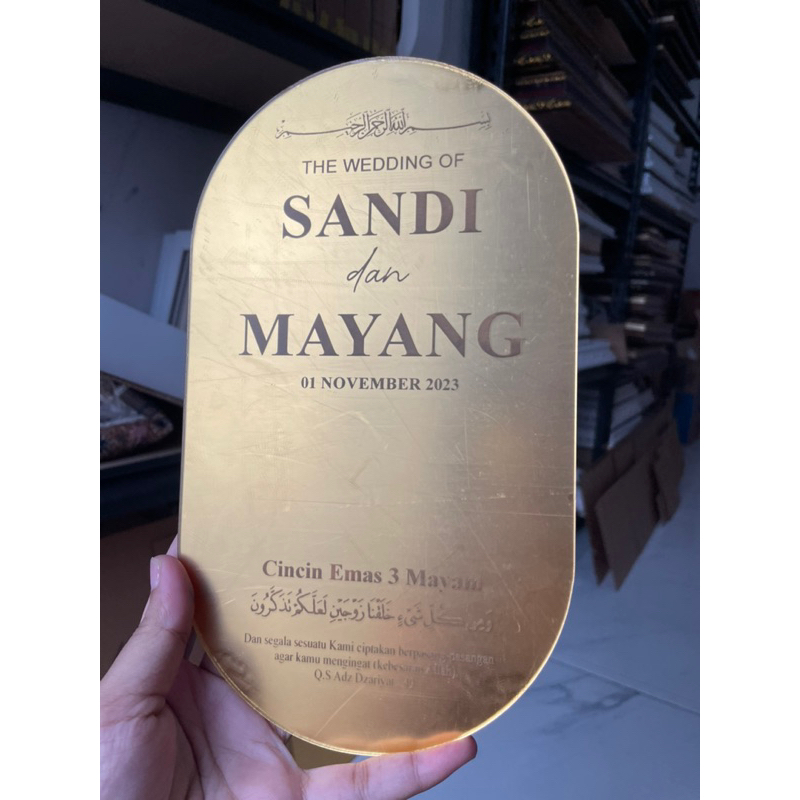 Jual Mahar Akrilik Mirror Gold Nama Mahar Wedding Oval Akrilik Mirror ...