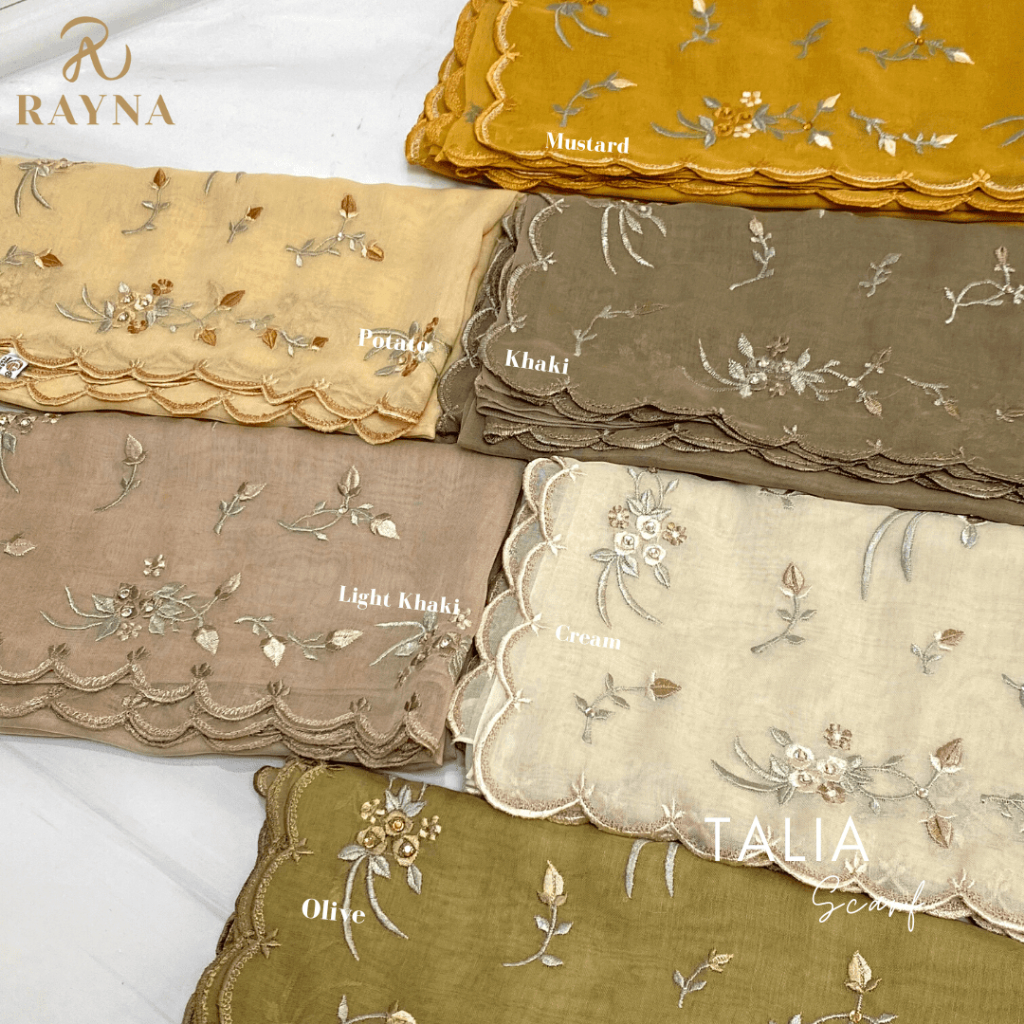 Jual Rayna Hijab | Hijab Sulam Talia Scarf Paris Pemium Japan Alfatehi ...