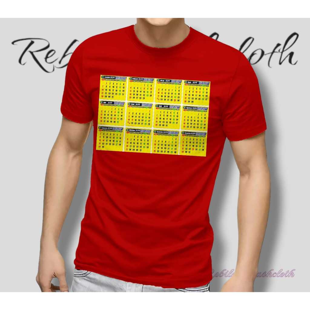 Jual T-Shirt Pria Tema Kalender 2024 / Baju Pria 2024 | Shopee Indonesia