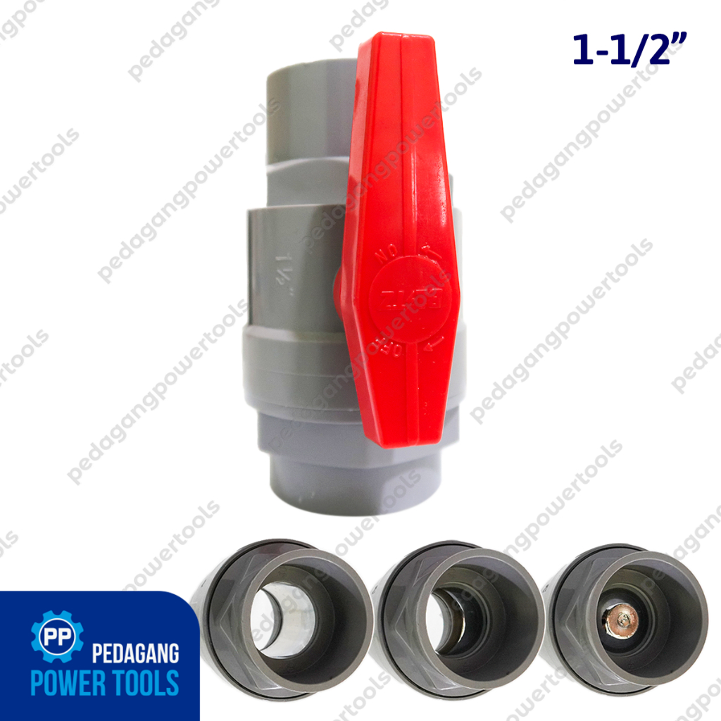 Jual BLITZ BALL VALVE PVC 1-1/2 INCH POLOS STOP KRAN PLASTIK KERAN AIR PIPA | Shopee Indonesia