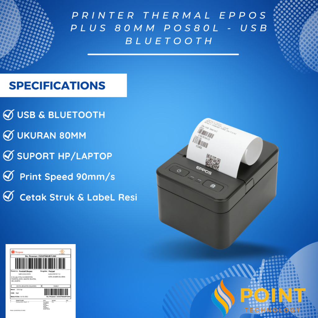 Jual Printer Thermal EPPOS PLUS 80mm POS80L - USB BLUETOOTH | Shopee Indonesia