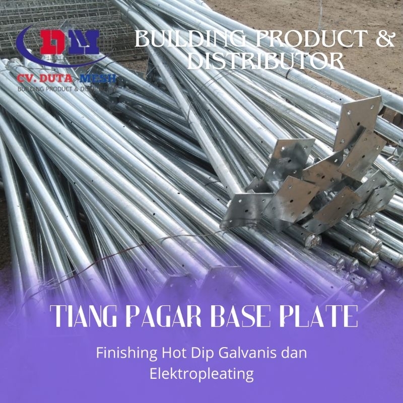 Jual Tiang Pagar Base Plate HOT DIP GALVANIS T.100 x Dia 2" | Shopee ...