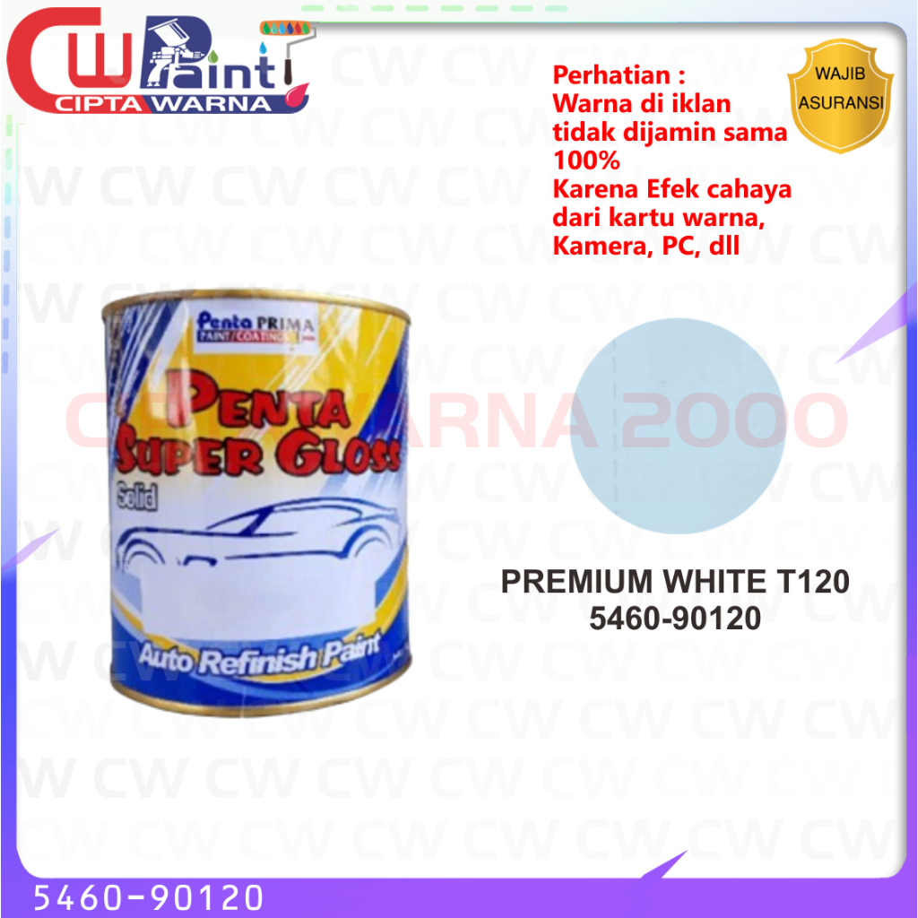 Jual Cat Penta Super Solid Warna Premium White Putih T120 5460-90120 ...