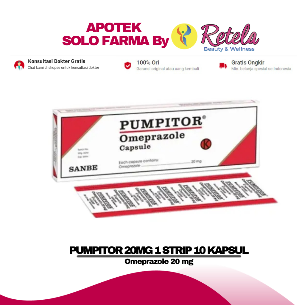 Jual PUMPITOR 20MG 1 STRIP 10 KAPSUL ( OMEPRAZOLE 20 MG ) | Shopee Indonesia