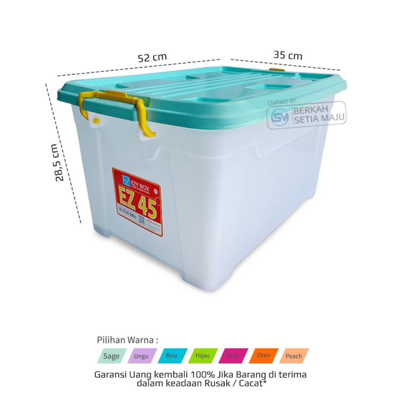 Jual EZY CONTAINER BOX CB 45 LITER PUTIH SUSU TEMPAT PENYIMPANAN WADAH ...