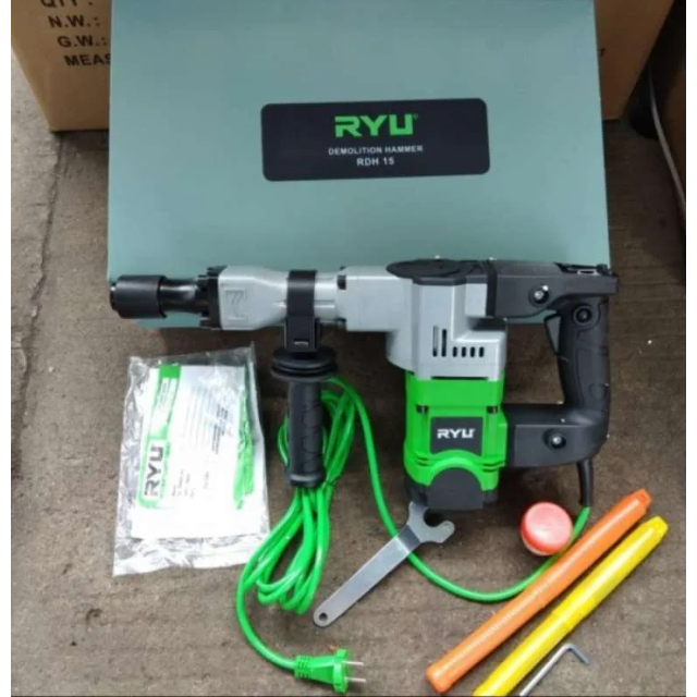 Jual RYU RDH15 Mesin Bor Demolition Hammer Drill 15 Joule (Bor Bobok ...
