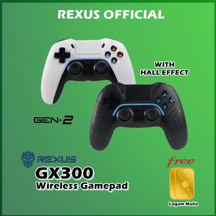 Jual Rexus Gladius GX300 Dual Mode Wireless Bluetooh Gamepad Joystick ...