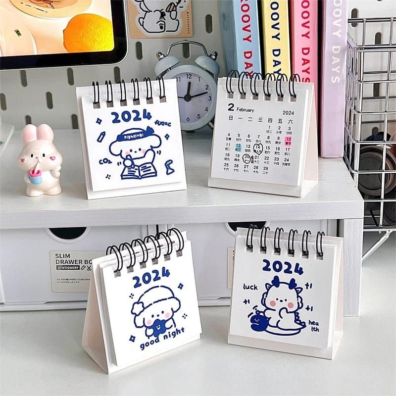 Jual Kalender Meja Mini 2024 Kalender Mini Aesthetic Kalender Meja Lucu ...