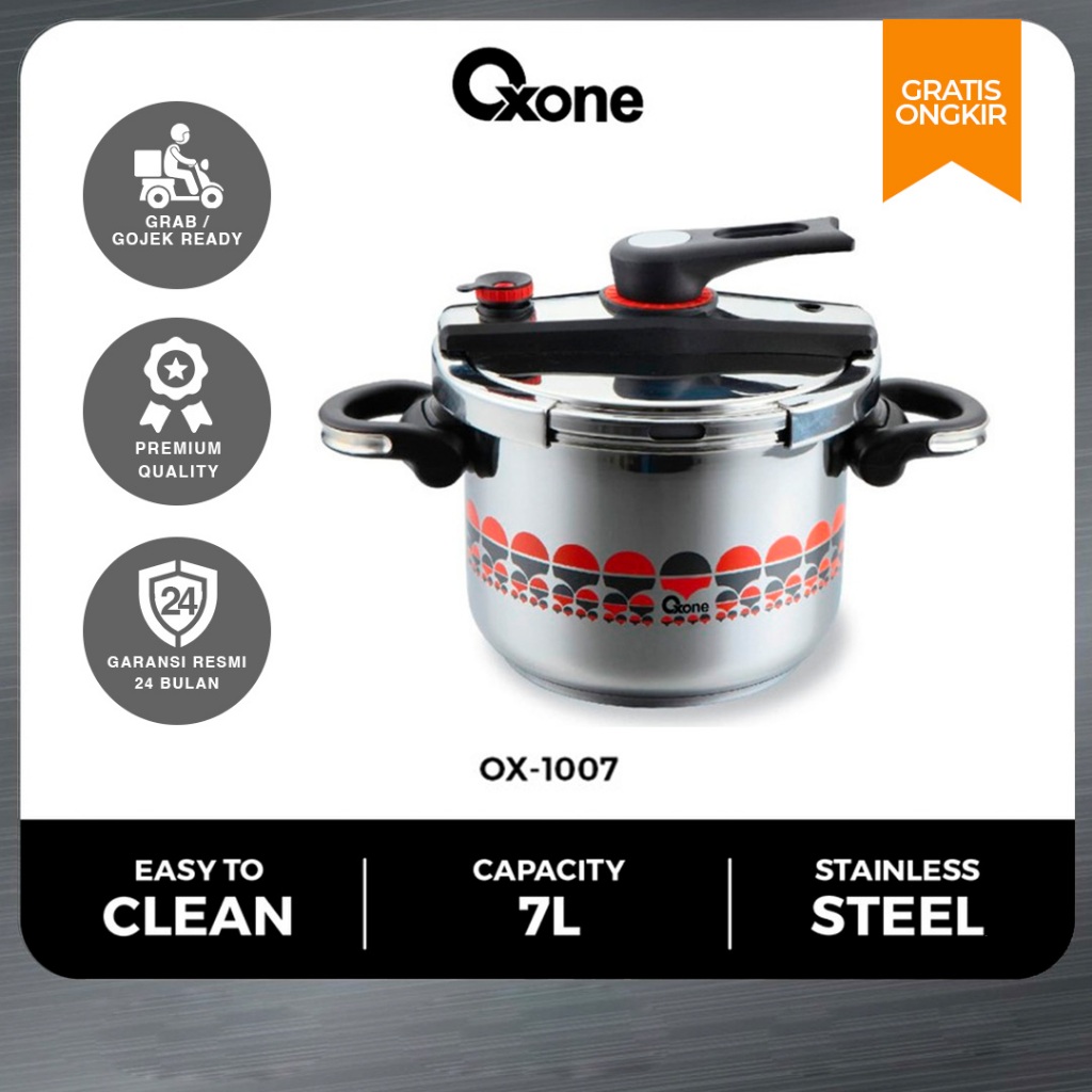 Jual Oxone OX1007 Pressure Cooker 7Liter Top Handle Presto Stainless Steel | Shopee Indonesia