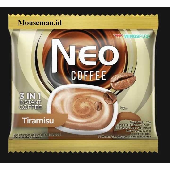 Jual Mouseman - Kopi NEO COFFEE TIRAMISU 3 IN 1 Instant Coffee Sachet ...