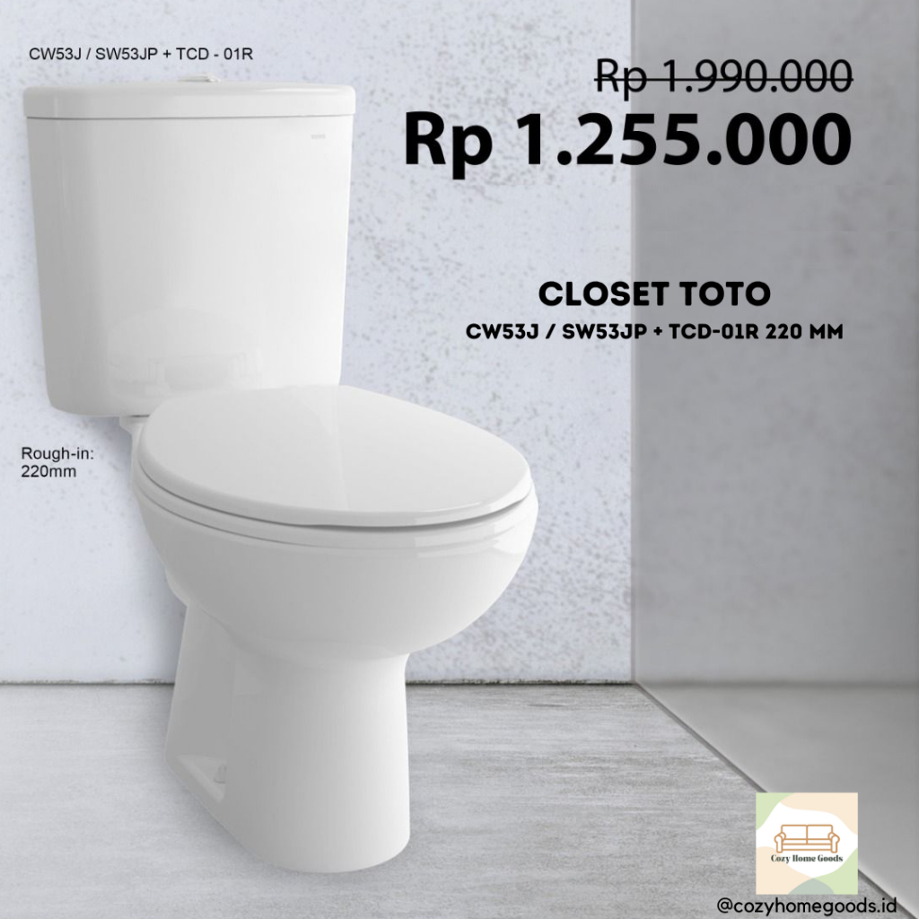 Jual CLOSET DUDUK TOTO CW 53J / KLOSET DUDUK TOTO CW 53J / JABODETABEK ...
