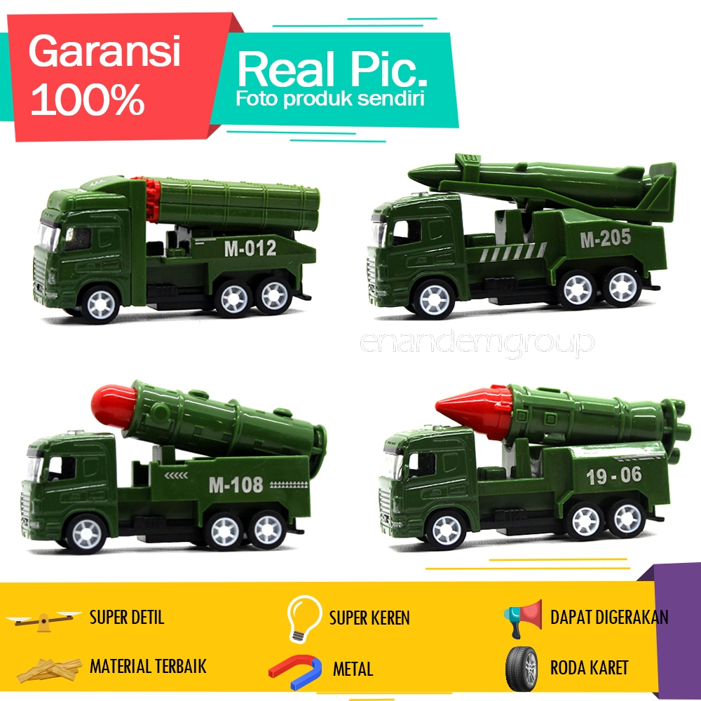 Jual Diecast Miniatur Mainan Mobil Truk Militer Roket Misil Rudal Set ...