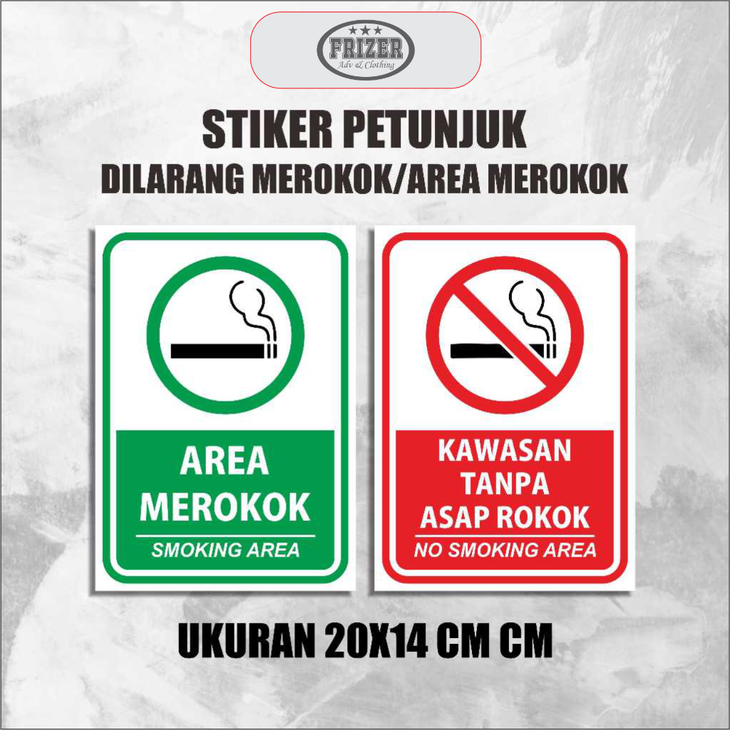 Jual Stiker Peringatan Sticker Penunjuk DILARANG MEROKOK - SMOKING AREA ...