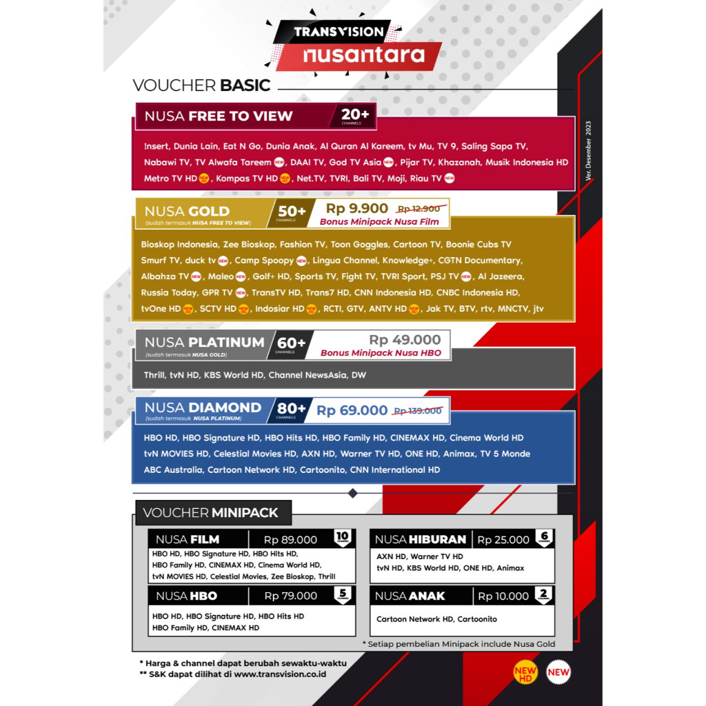 Jual Paket Transvision Nusantara 1 TAHUN | Shopee Indonesia