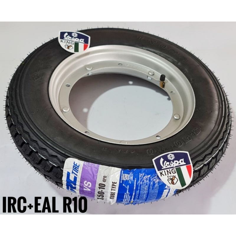 Jual paket ban ring 10 ban luar dalam dan velg vespa 350 x 10 velg EAL ban luar dalam IRC ukuran ...