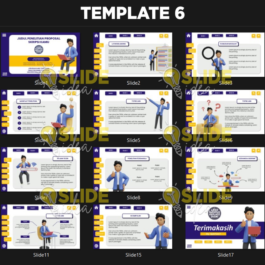 Jual Template PPT Seminar Proposal Skripsi Animasi Sempro Tugas Akhir ...