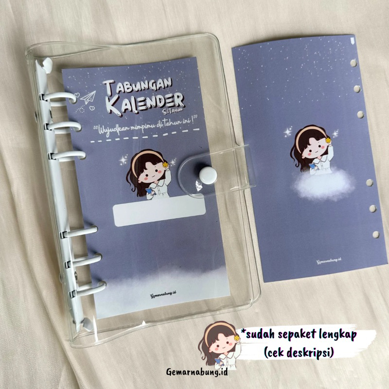 Jual Paket Binder Keuangan Lengkap A6, Binder Nabung kalender setahun ...