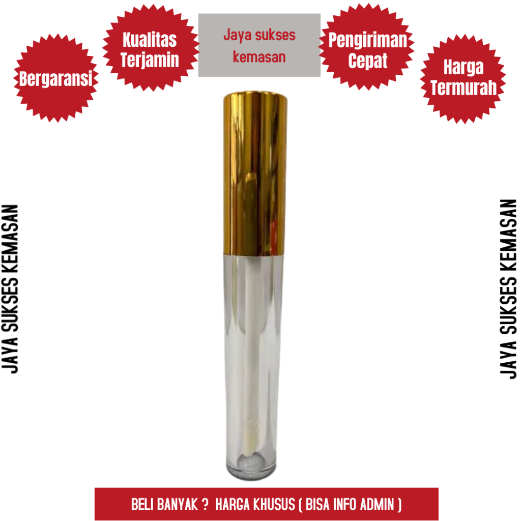 Jual BOTOL LIPGLOSS ACRYLIC 4ML LIPSTIK LIPCREAM TUTUP GOLD | Shopee ...