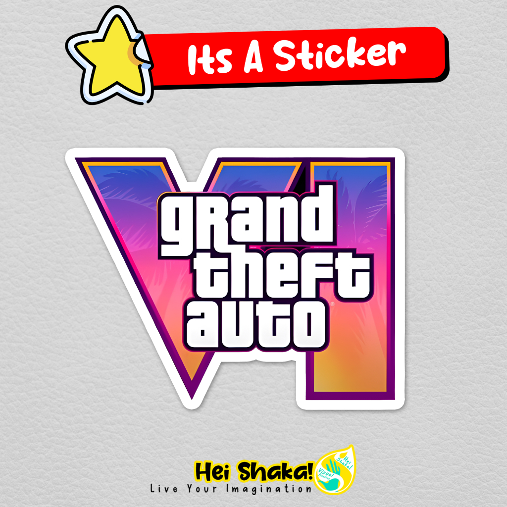 Jual Stiker GTA Grand Theft Auto 6 VI Sticker Gamer Tempelan Gaming ...