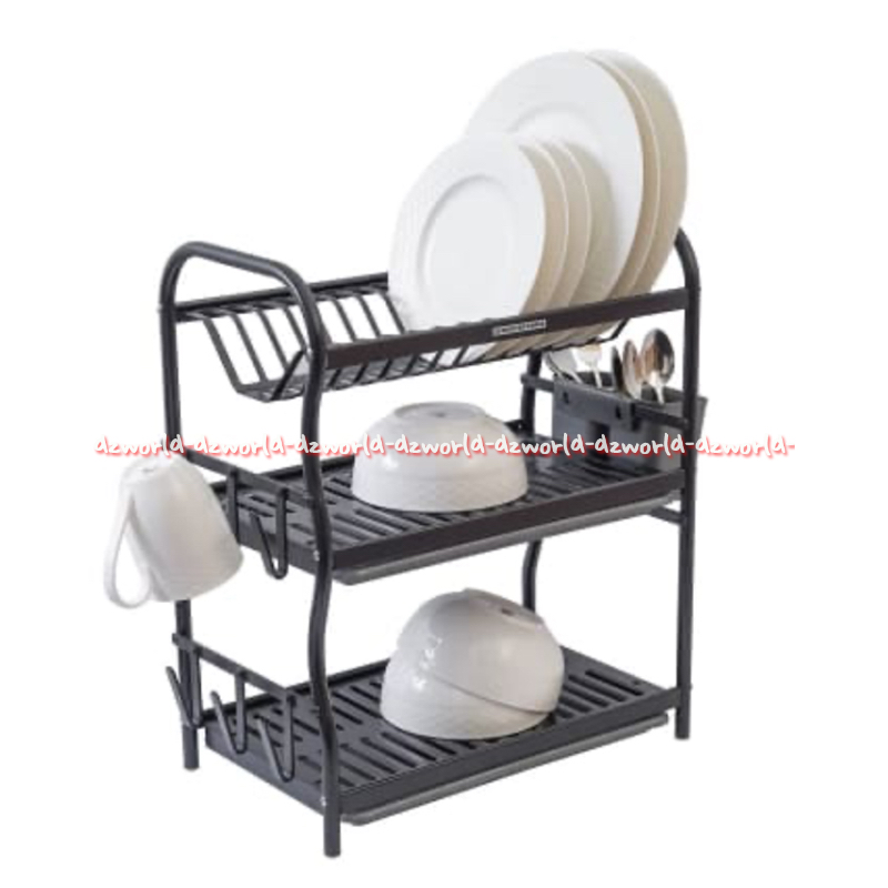 Jual Masterspace Krischef Rak Piring Almunium 3 Tingkat Dish Plate Rack ...