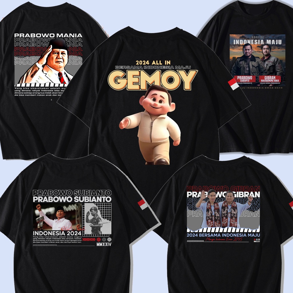 Jual Kaos Gemoy Prabowo Subianto Gibran 2024 All in Premium | Shopee ...