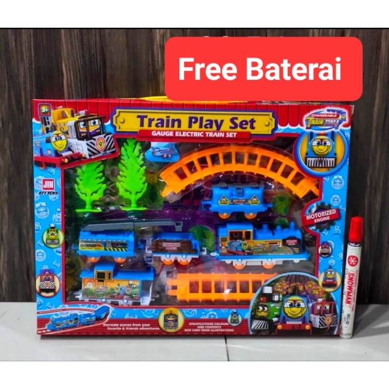 Jual Mainan Kereta Rel Train Set 1 Loco dan 4 Gerbong | Shopee Indonesia
