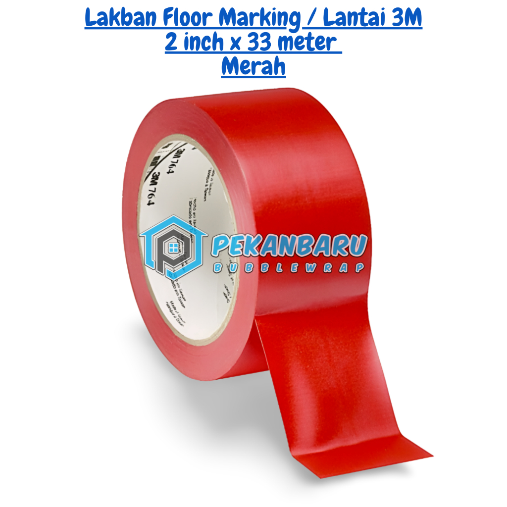 Jual Lakban Lantai / Floor Marking - 3M 764 Merah 2 Inch x 33 Meter | Shopee Indonesia