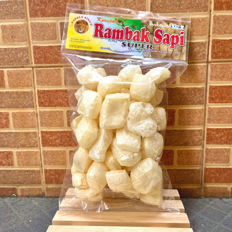 Jual KERUPUK RAMBAK SAPI KOTAK KEPALA SINGA | CAMILAN OLEH OLEH ...