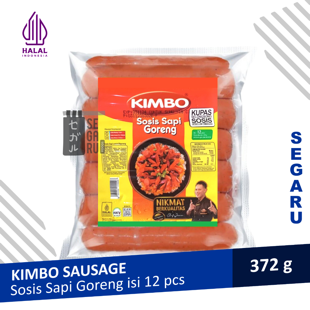 Jual KIMBO Sosis Sapi Goreng 12 pcs 372 gram | Shopee Indonesia