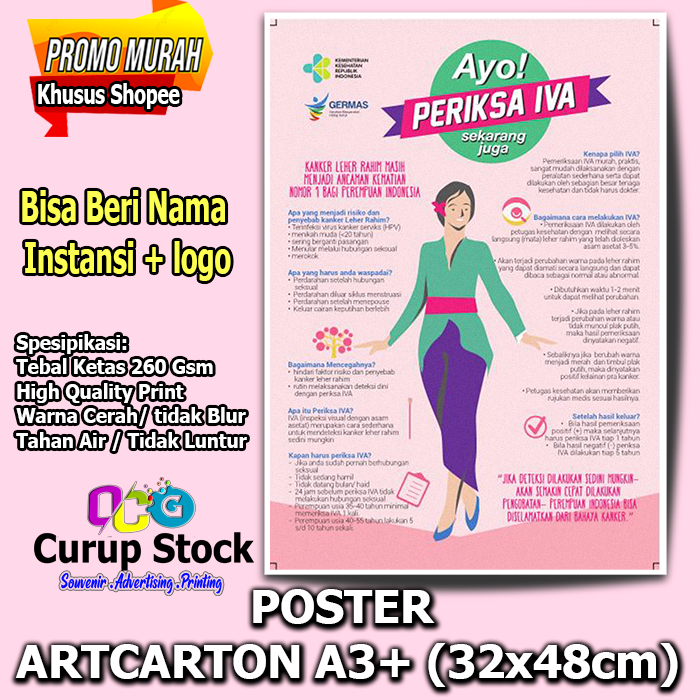 Jual POSTER KESEHATAN IVA PERSALINAN BIDAN KLINIK PUSKESMAS RSUD ...